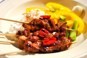 Satay babi (pork satay), classic Indonesian recipe